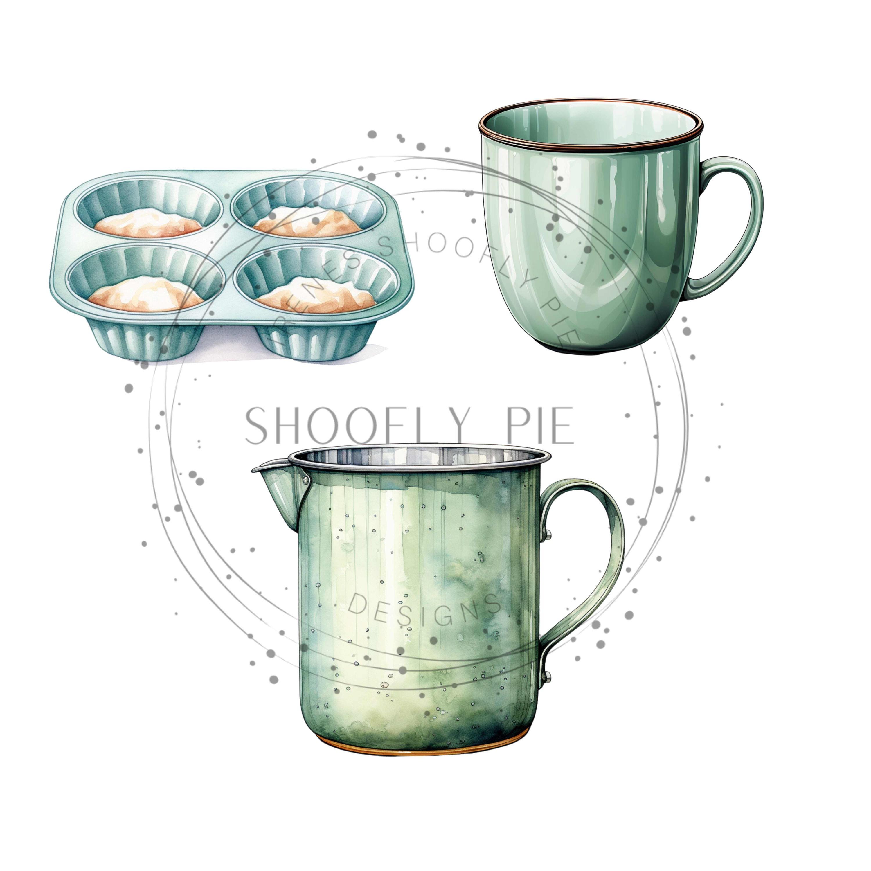 Watercolor Baking Clipart Baking Supplies PNG Culinary Clipart Set Home ...