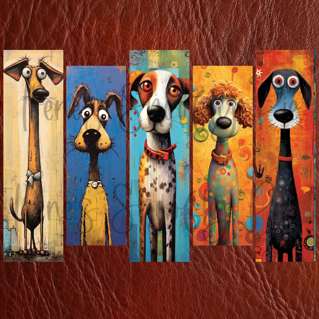 Quirky Dog Printable Bookmark Set - Tails N Tales Bookmark Set ...