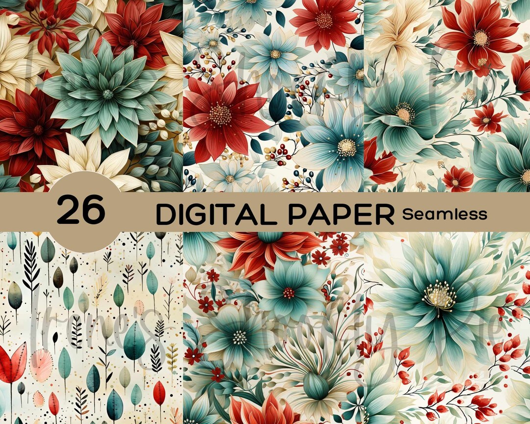Vintage Floral Digital Paper - Vintage Seamless Patterns - Sublimation ...