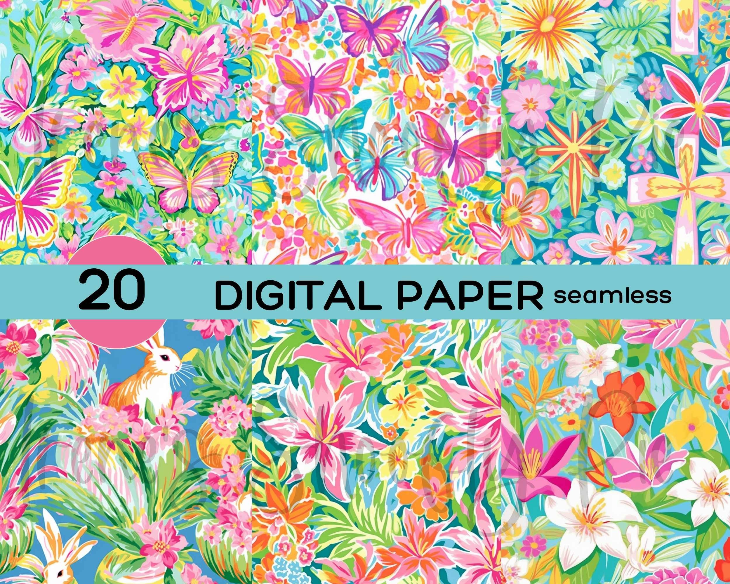 Preppy Easter Digital Paper Easter Seamless Patterns Spring Sublimation ...