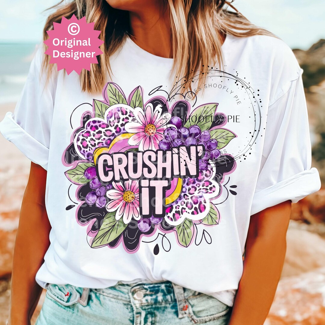 Crushing' It Png, Grapes Png, Boho Floral PNG, Summer Sublimation ...
