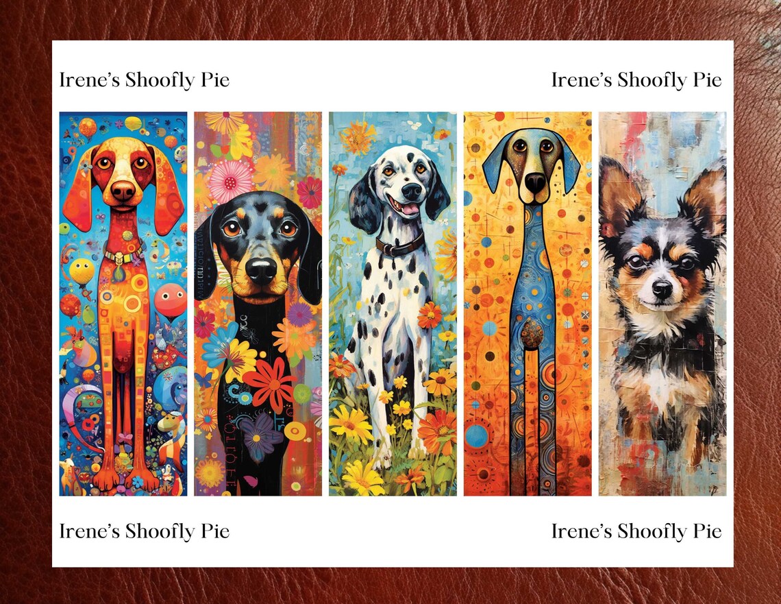 Quirky Dog Printable Bookmark Set Tails N Tales Bookmark Set Whimsical ...