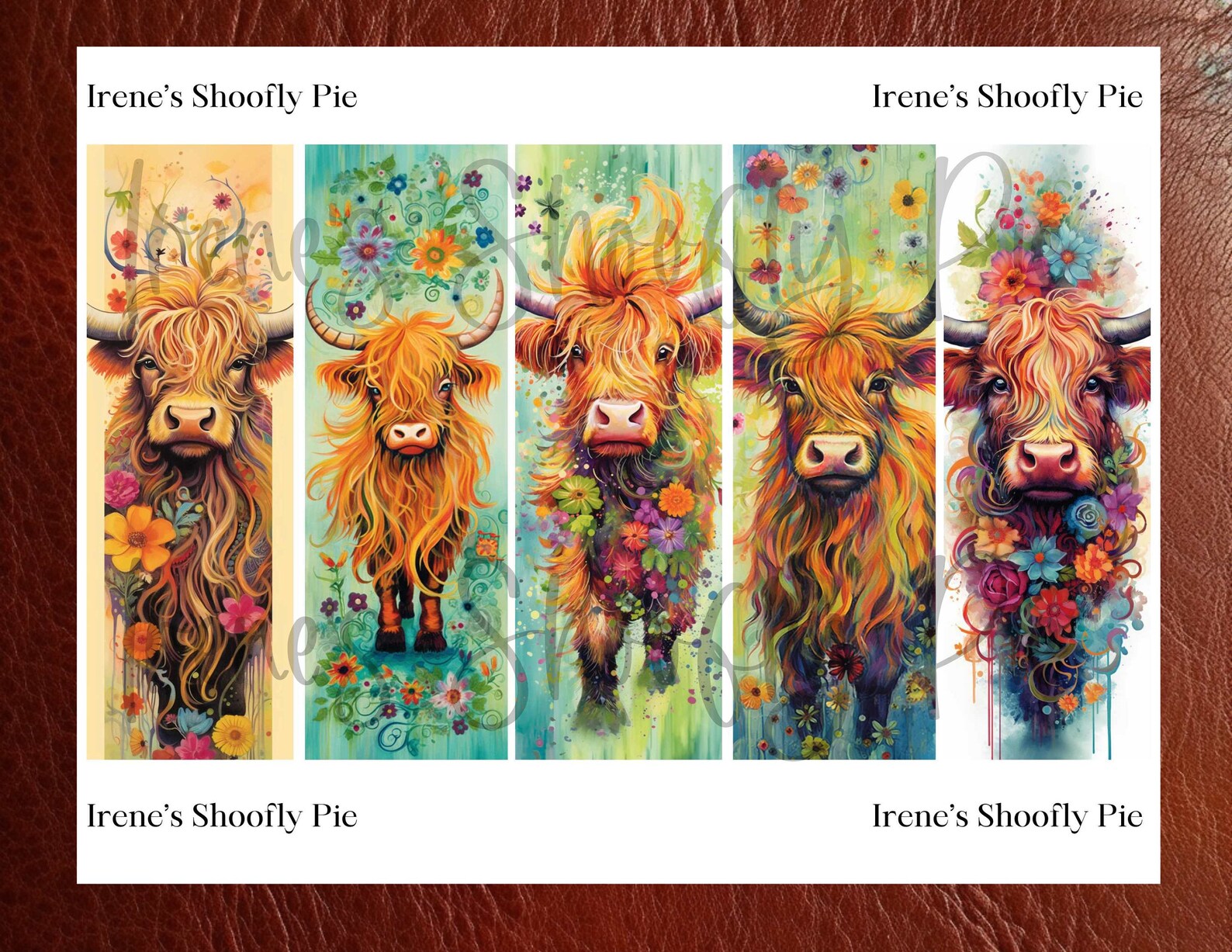 Highland Cow Printable Bookmark Set Whimsical Highland Cow Bookmark ...