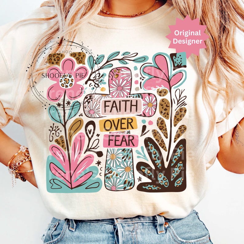 Faith Over Fear Png, Christian Sublimation Png, Preppy Christian Png ...