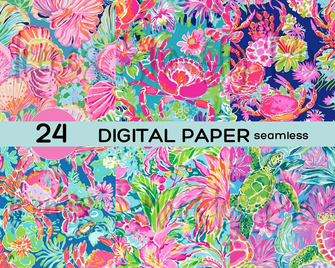 Preppy Ocean Digital Paper - Ocean Seamless Patterns - Sublimation ...