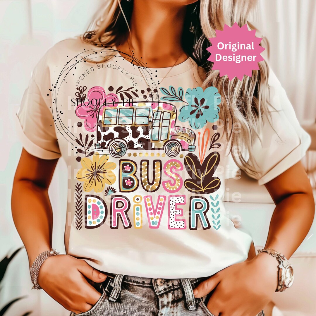 Boho Floral Bus Driver PNG, Bus Driver Sublimation, Back to School Png ...