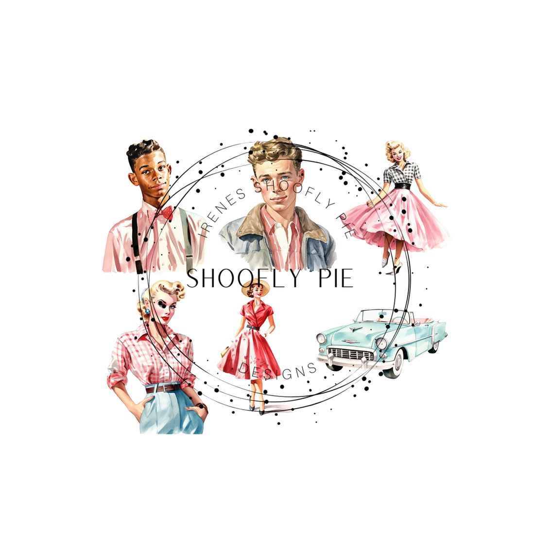 50's Themed Clipart - Retro PNG - Scrapbooking - Junk Journal - Etsy
