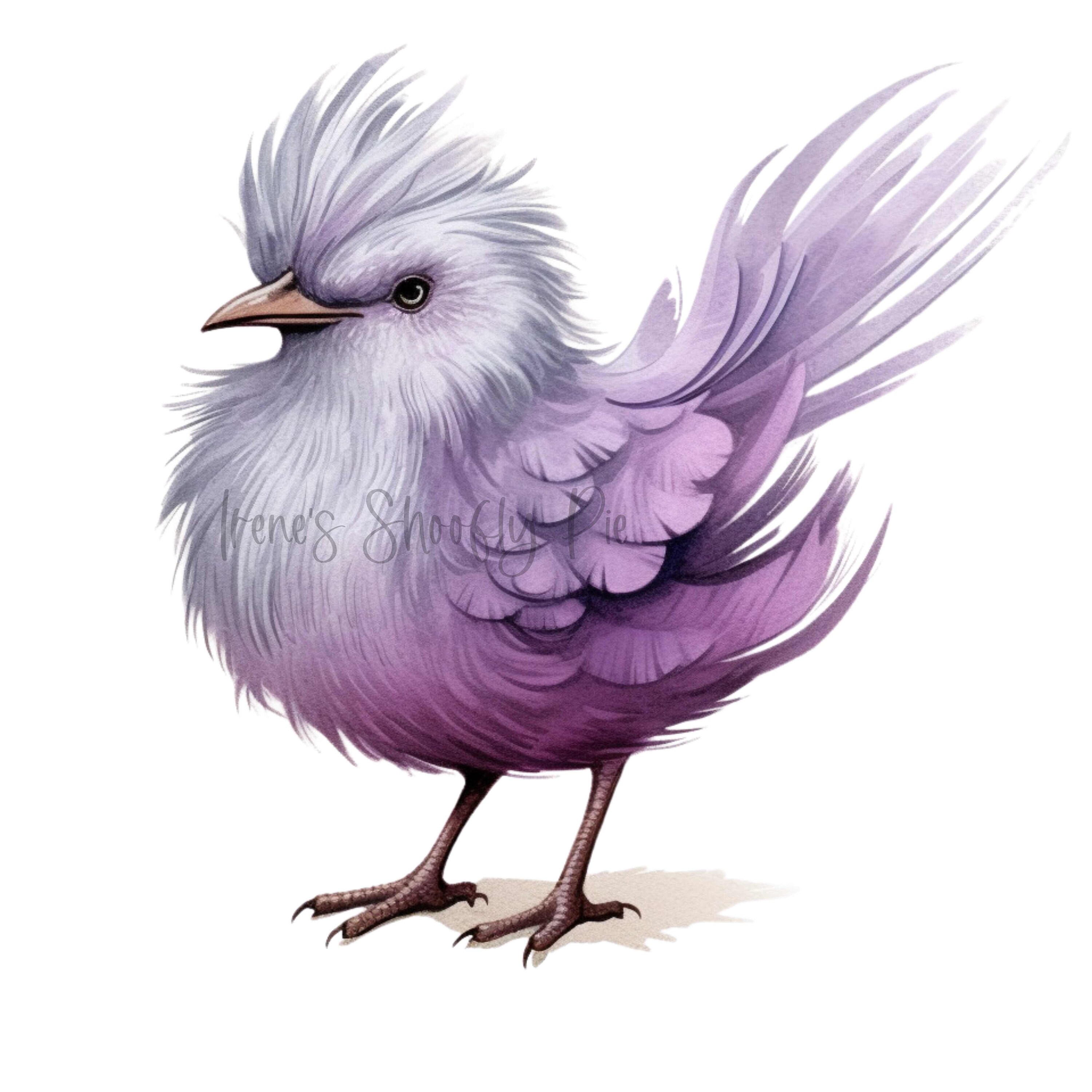 Quirky Bird Clipart - Whimsical Birds PNG - Mixed Media - Digital ...