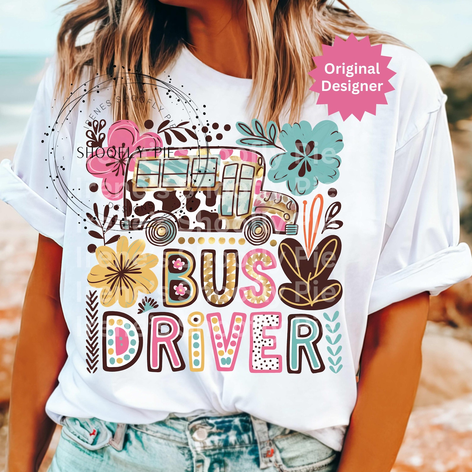 Boho Floral Bus Driver PNG, Bus Driver Sublimation, Back to School Png ...