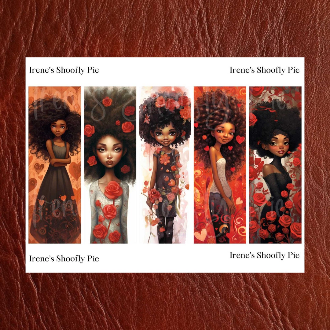 Valentine Girls Printable Bookmark Set - Valentine Bookmark Sets - Cute ...