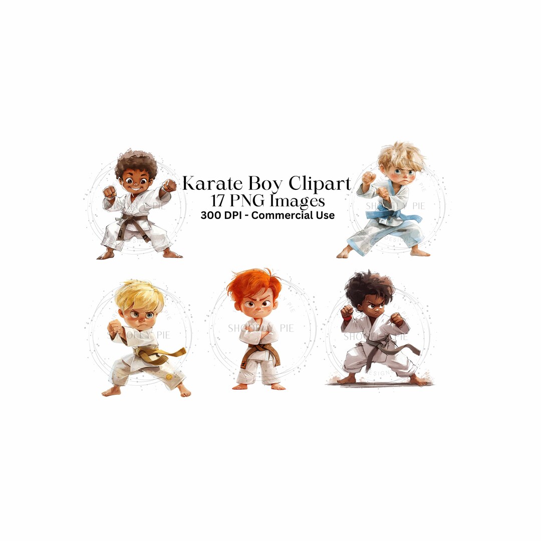 Karate Boy Clipart - Karate Kids PNG - Mixed Media - Martial Arts Kids ...