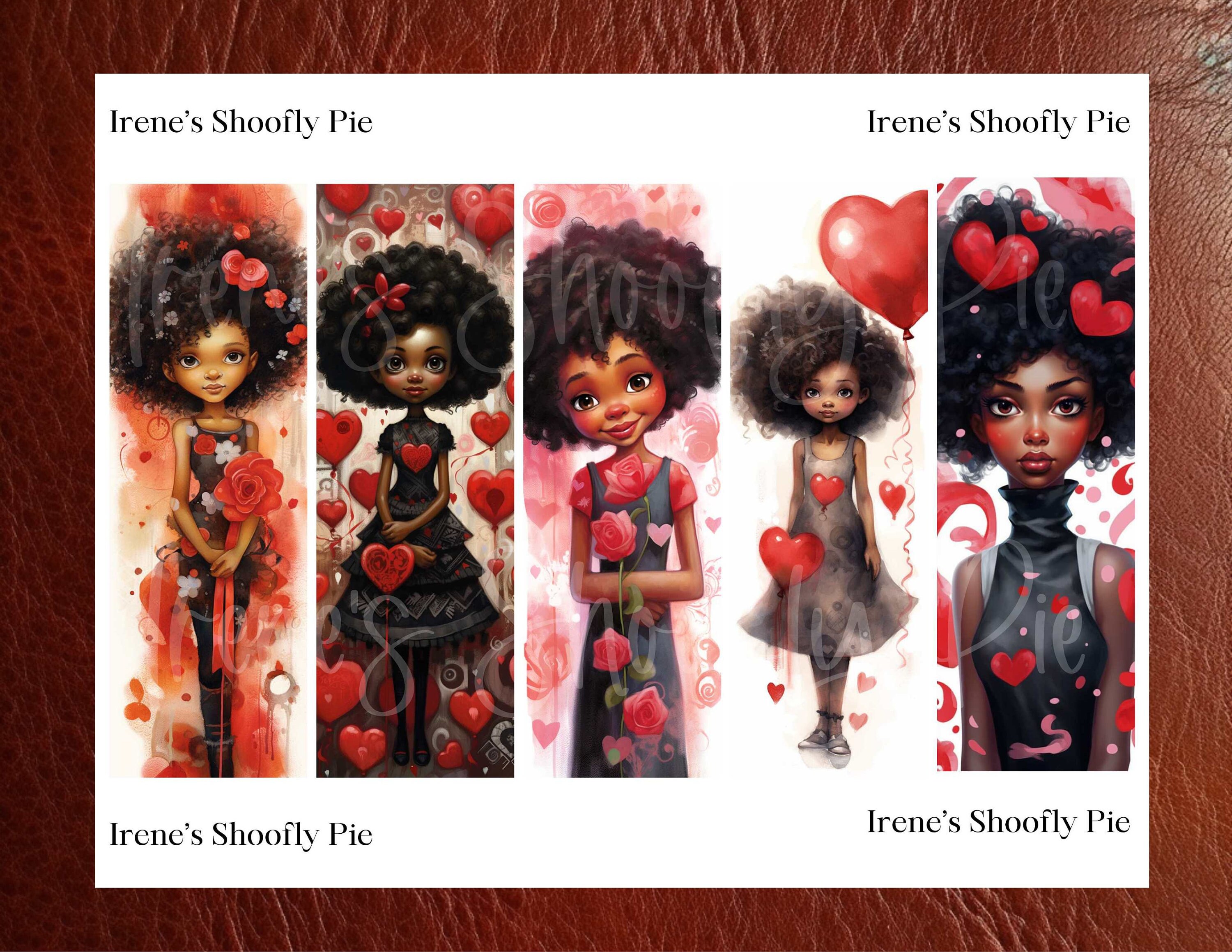 Valentine Girls Printable Bookmark Set Valentine Bookmark Sets Cute ...