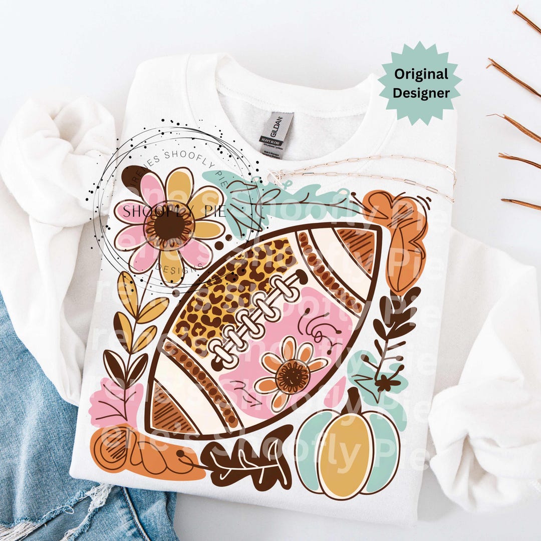 Touchdown Season Png, Retro Football PNG, Preppy Football, Boho Floral ...