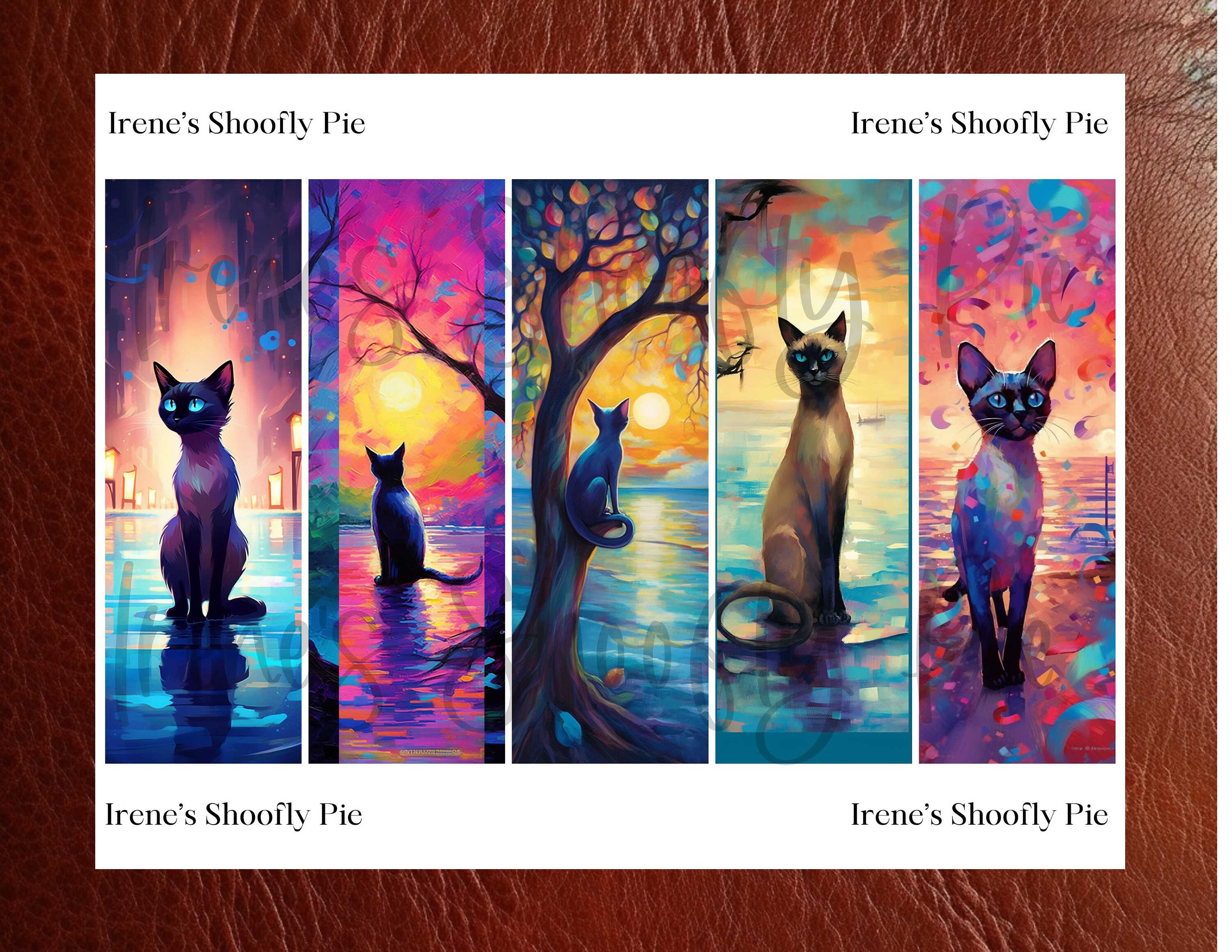 Cat Printable Bookmark Set Fantasy Bookmark Sets Siamese - Etsy