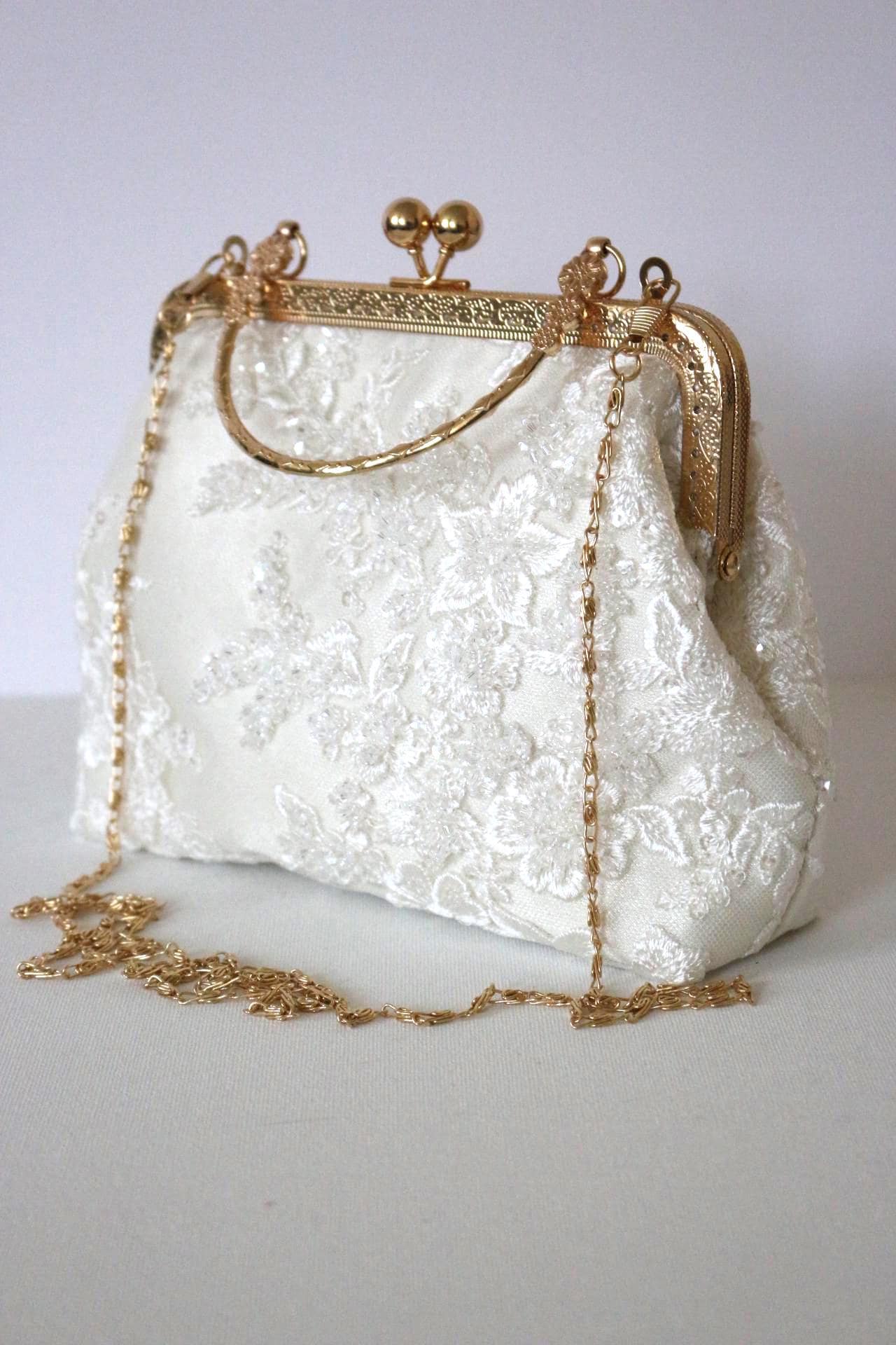 Ivory Bridal Clutch With Pearls Wedding Beaded Bag Vintage Purse - Etsy