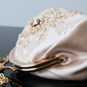 Champagne Wedding Bag Embellished Beaded Purse Bridal Clutch Beaded ...
