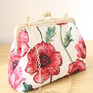 Poppy Floral Wedding Clutch Bag Handmade Red Floral Purse Designer ...