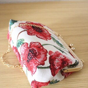 Poppy Floral Wedding Clutch Bag Handmade Red Floral Purse Designer ...