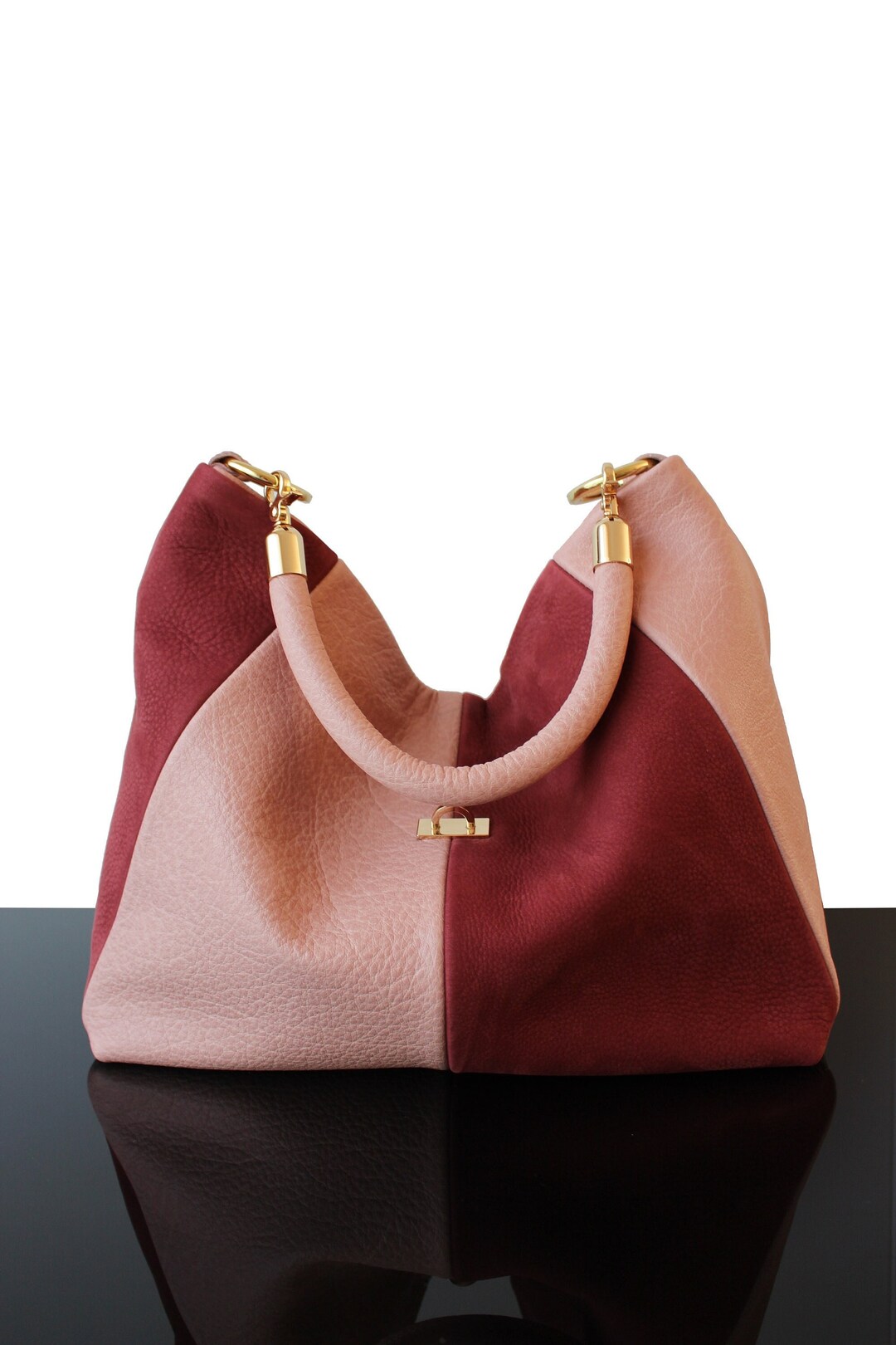 Women's Leather Handbag New Shade Berry Rich Patchwork Leather Bag With ...