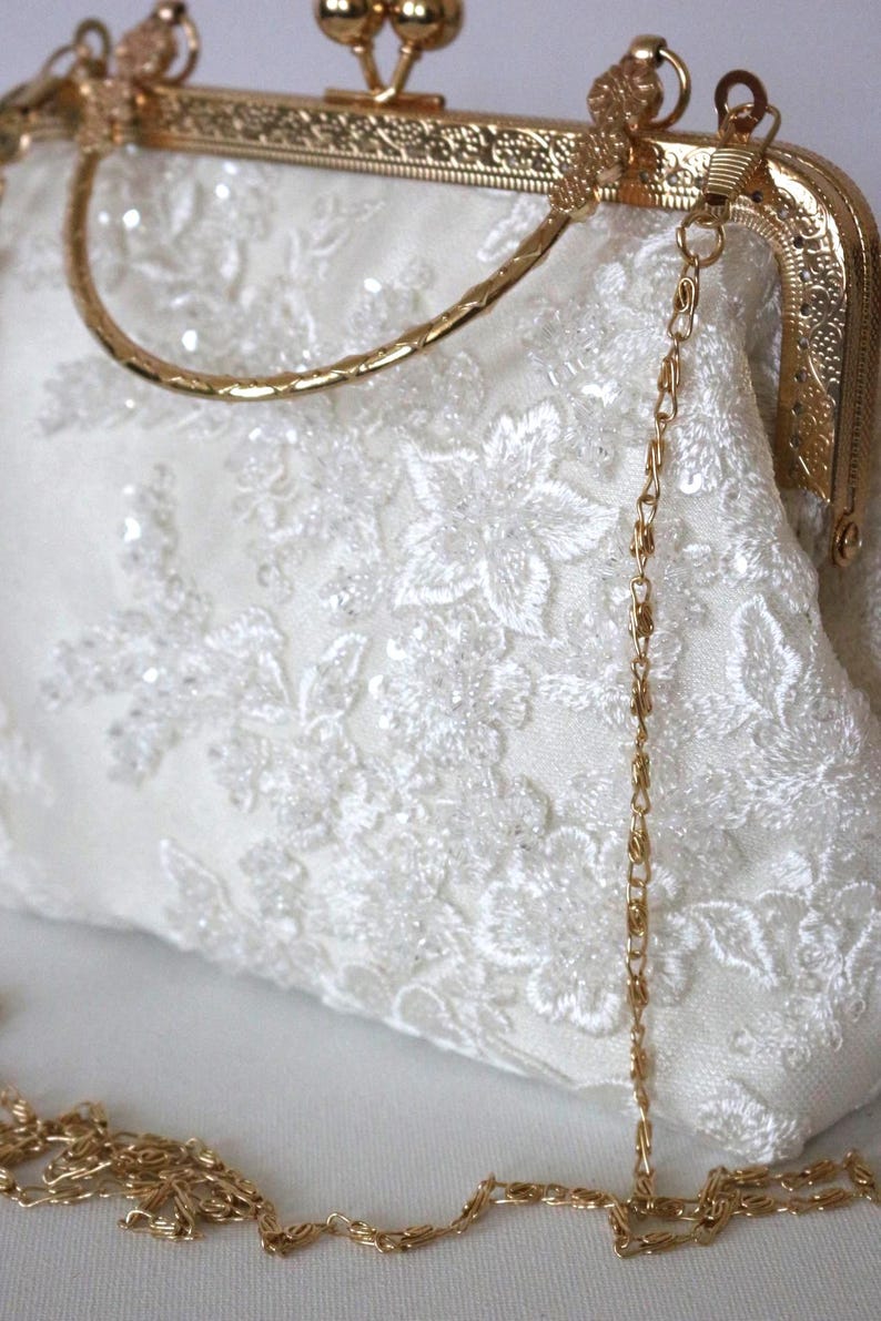 Ivory Bridal Clutch With Pearls Wedding Beaded Bag Vintage Purse - Etsy