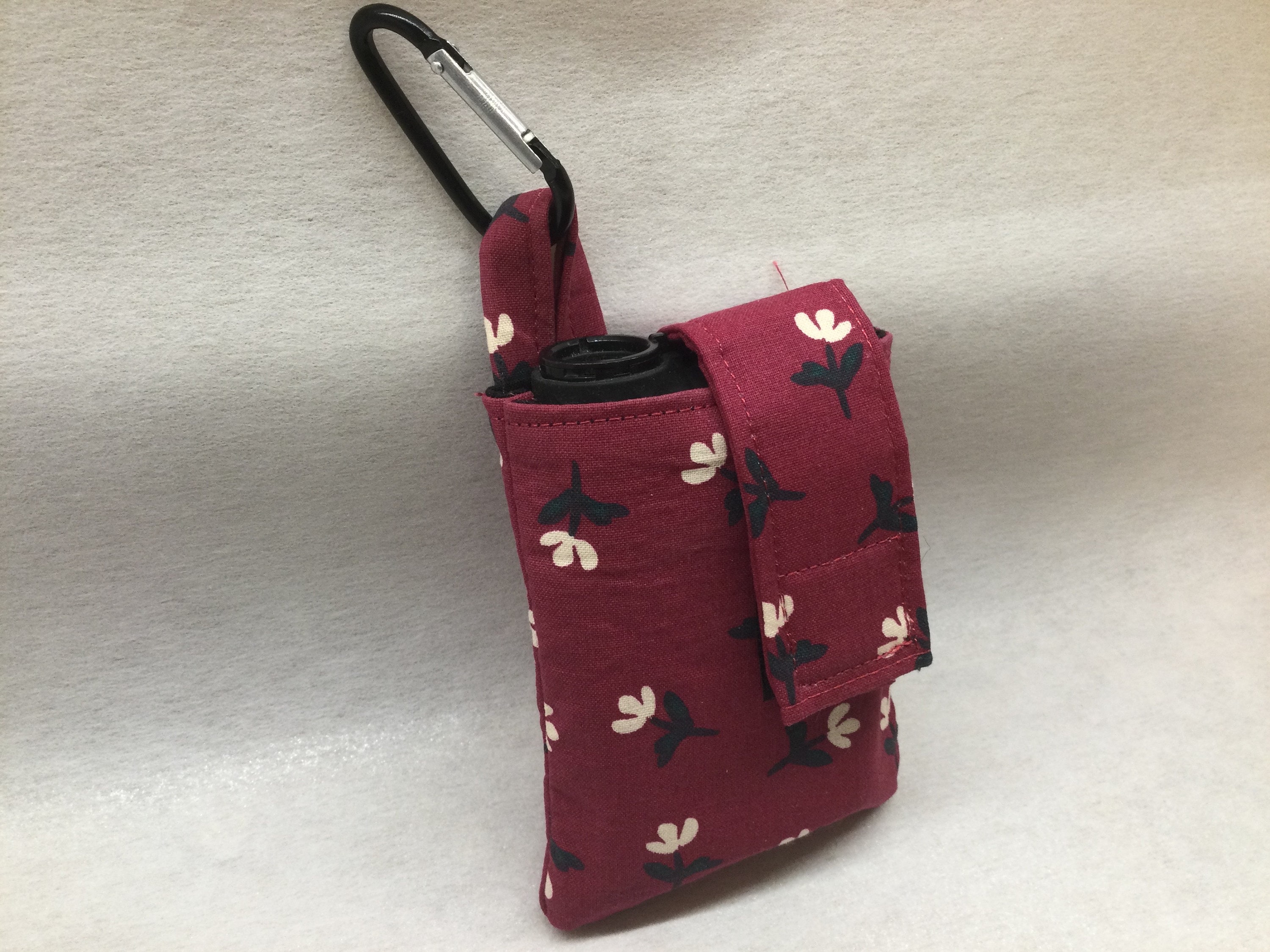 Insulin Pump Pouch Case Burgundy Floral for Type 1 Diabetes Insulin ...