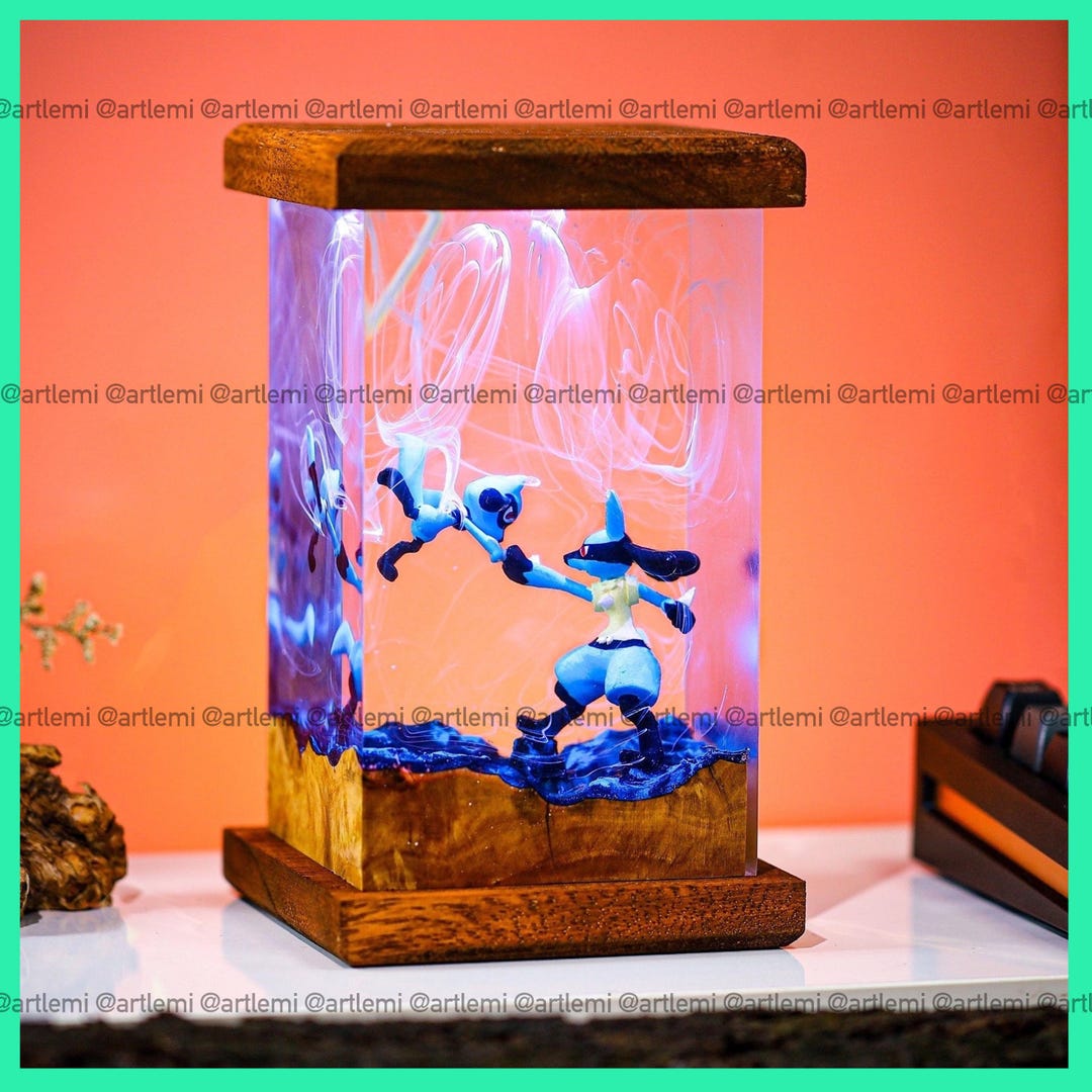 Luca,rio and R,iolu PO.KEM,ON Epoxy Lamp Custom Pok.em,on Resin Lamp ...