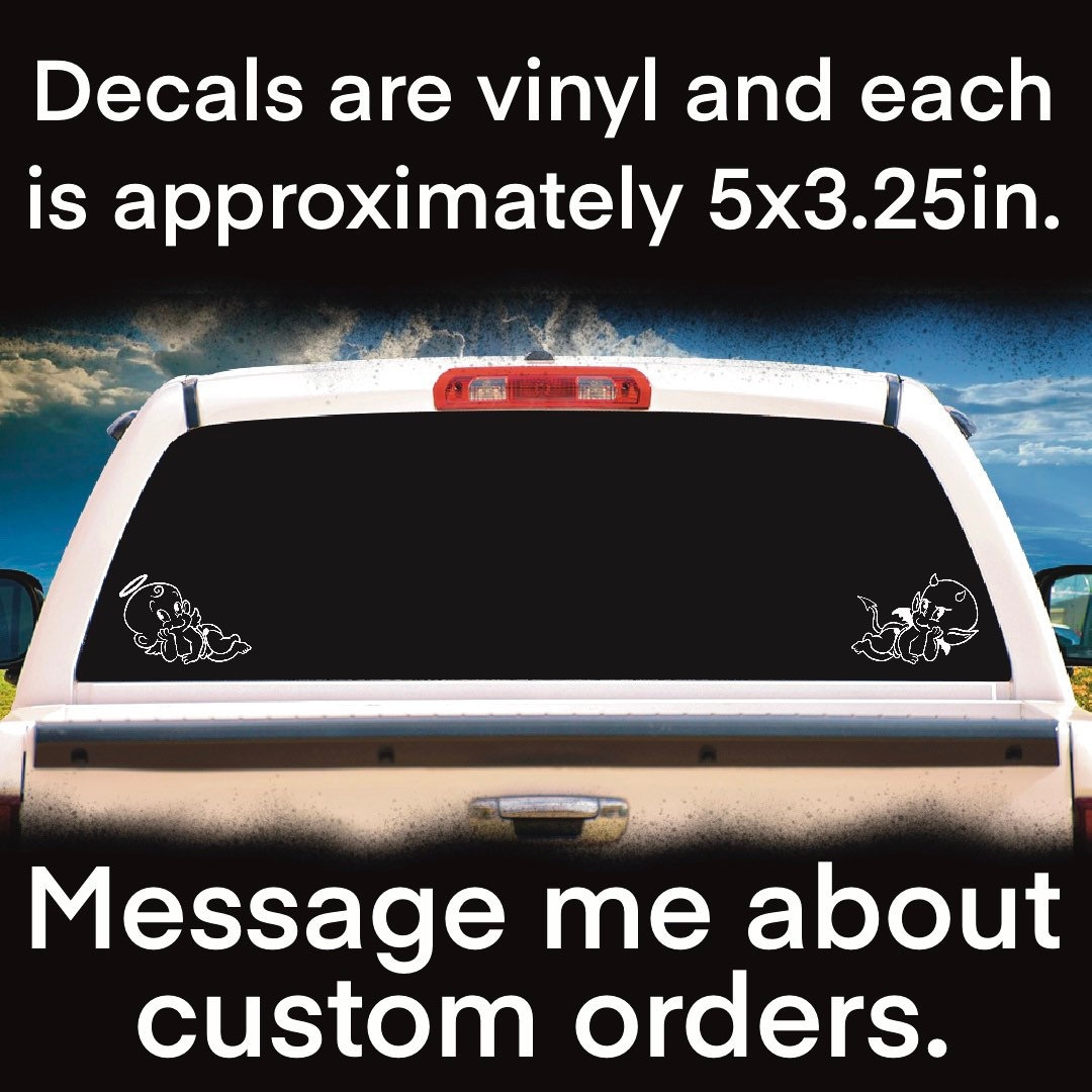 Angel and Devil Vinyl Decals | Little Devil Little Angel | Shoulder ...