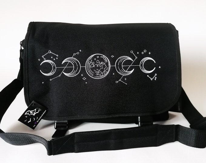 Moonphases Lunar Phases Shoulder Bag Moonflowers Art Bag Witch Bag ...