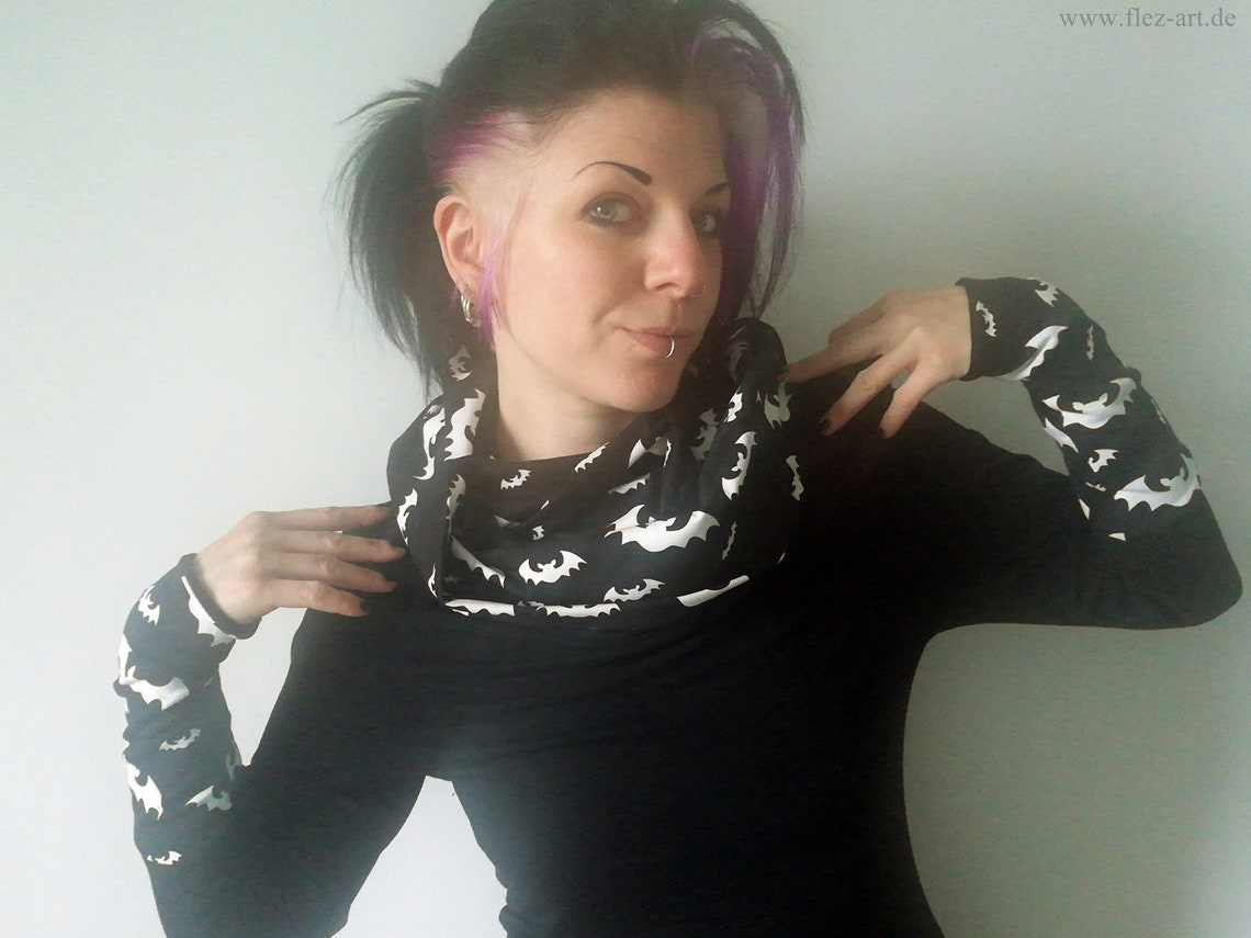 Fledermaus Loop/Schlauchschal schwarz | Etsy