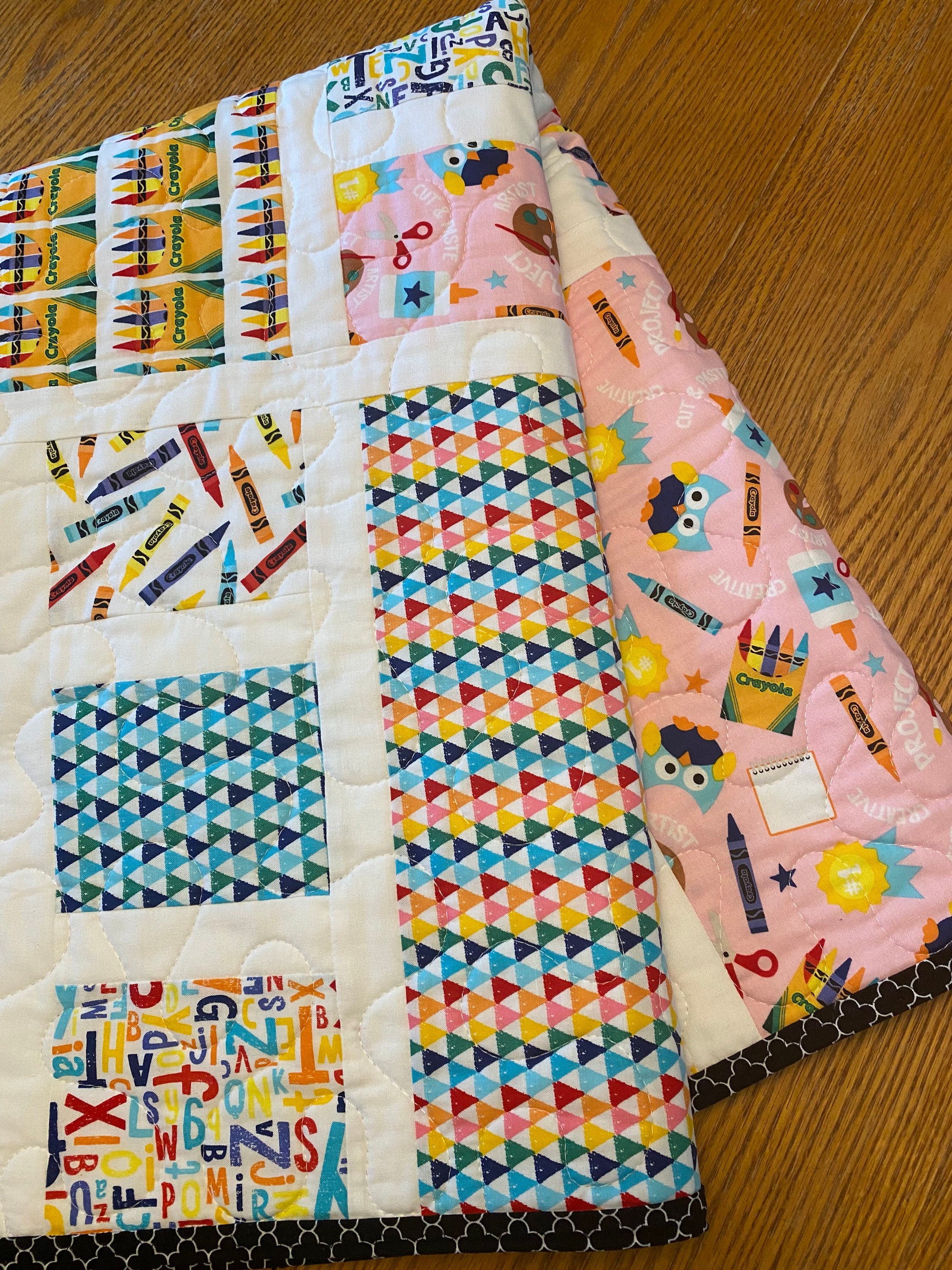 Crayola Baby Quilt Crayon Baby Quilt Toddler Quilt Handmade - Etsy