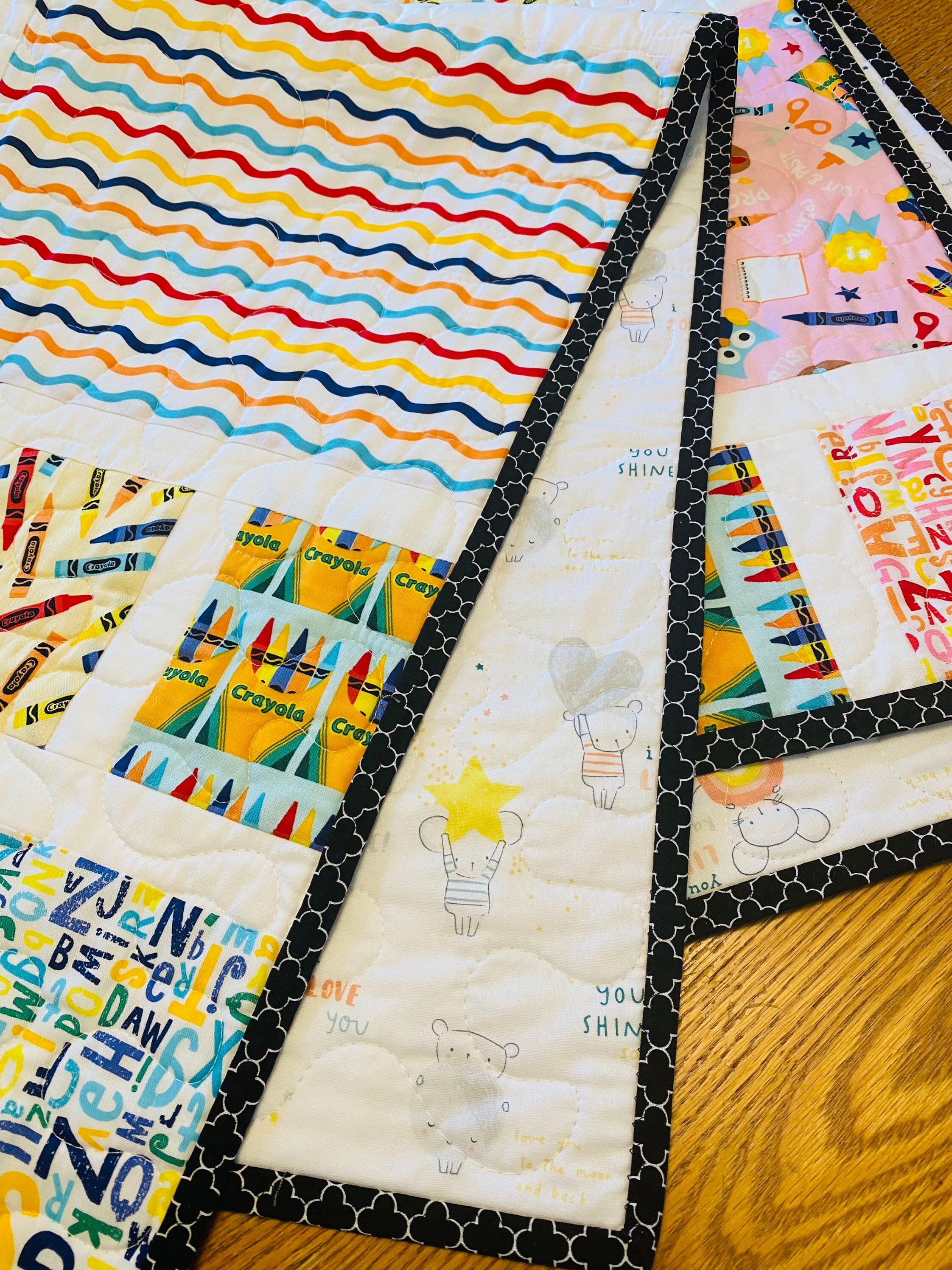 Crayola Baby Quilt, Crayon Baby Quilt, Toddler Quilt, Handmade Baby ...