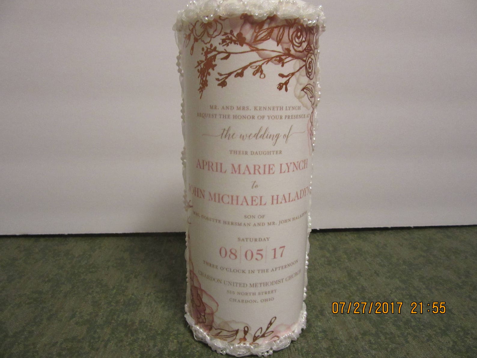 Wedding Candle, Wedding Centerpiece, Wedding Invitation Candle, Wedding ...