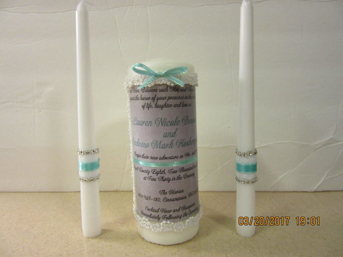 Wedding Candle, Wedding Centerpiece, Wedding Invitation Candle, Wedding ...