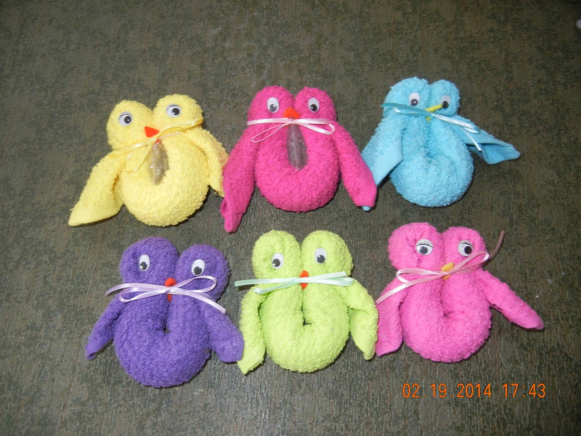 Boo Boo Owls Washcloths Comes With Plastic Ice Cube-shower Favors ...