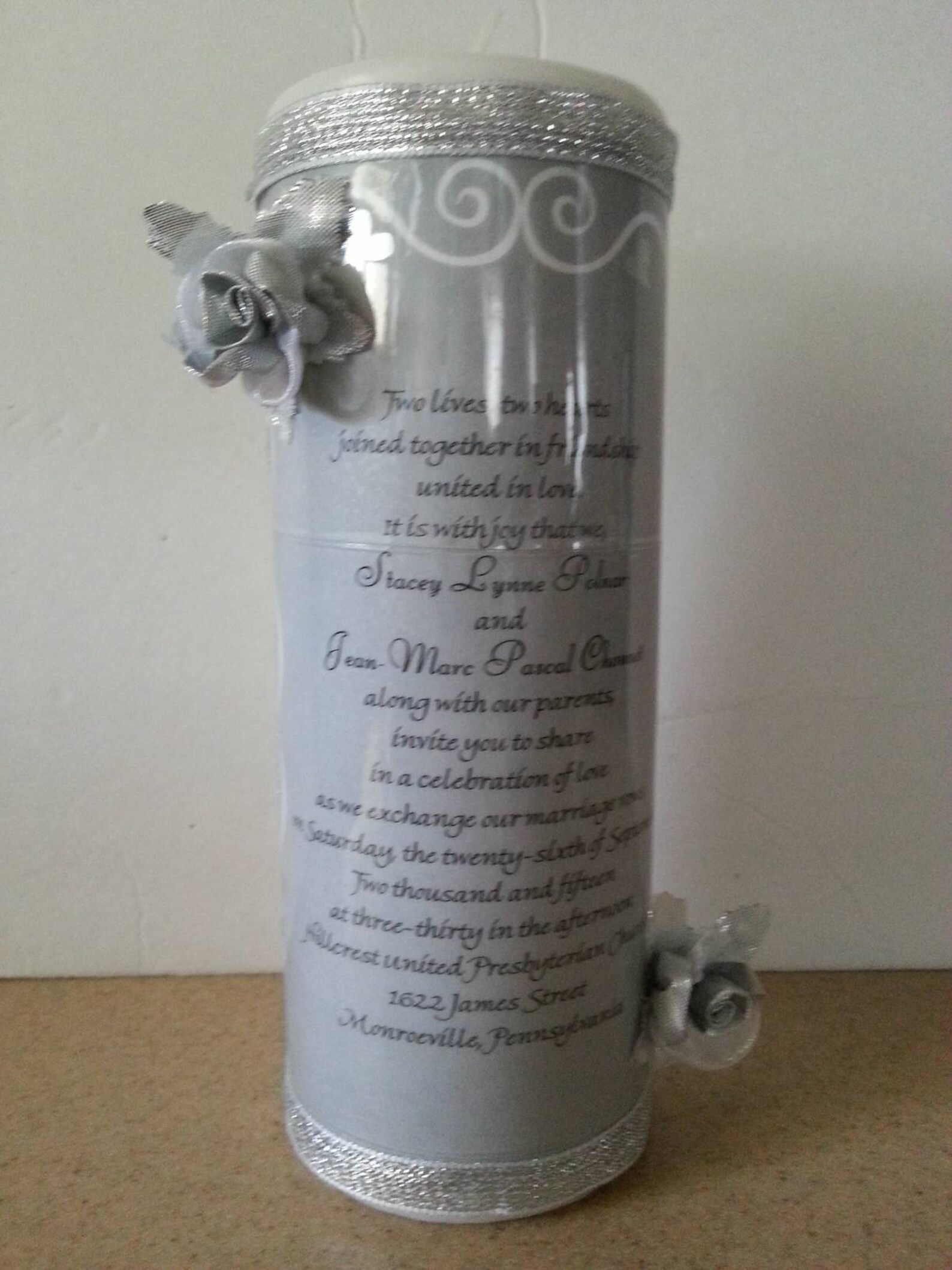 Wedding Candle, Wedding Centerpiece, Wedding Invitation Candle, Wedding ...