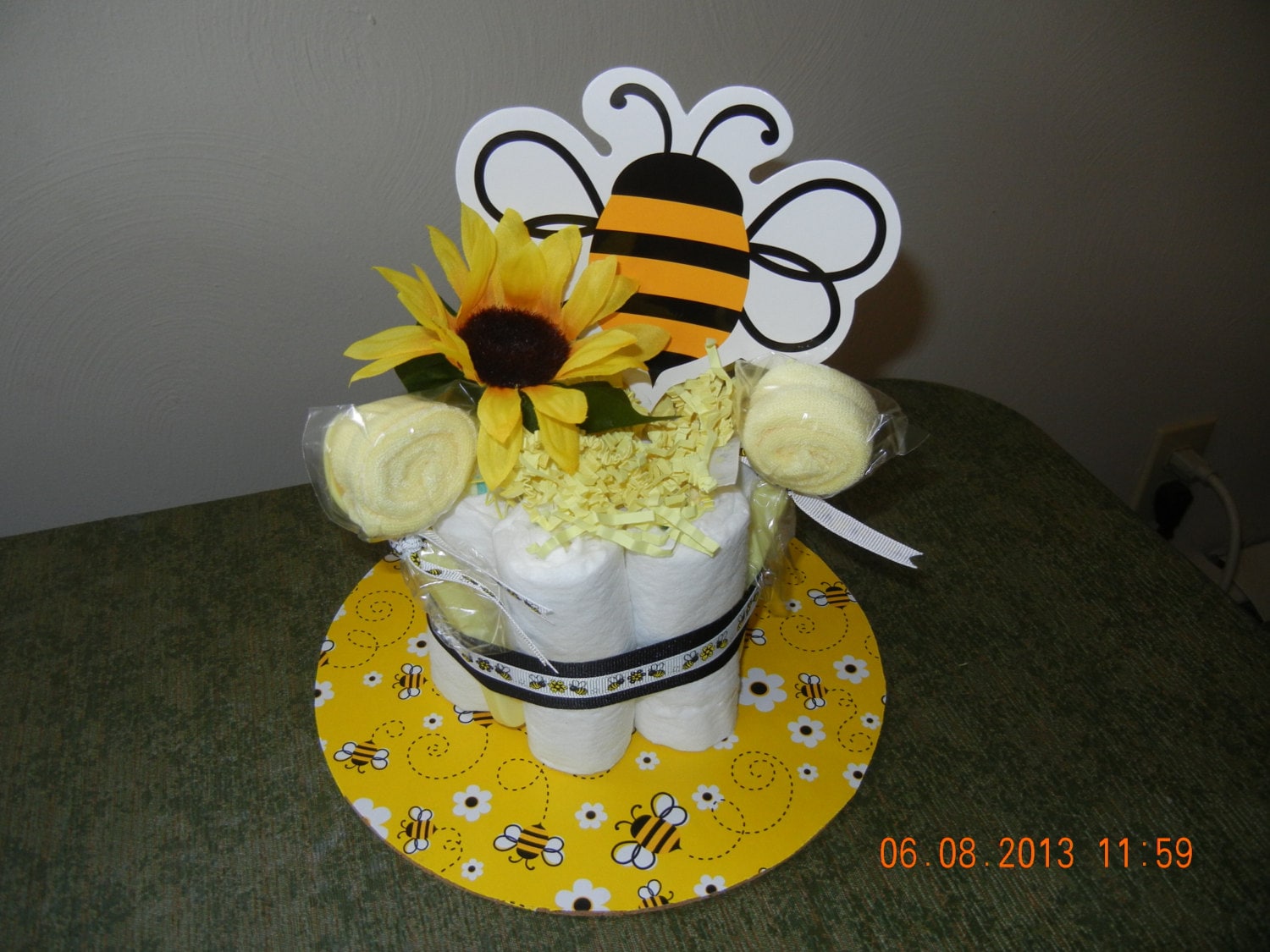 Mini Diaper Cake, Bumble Bee Diaper Cake, Boo Boo Bunny Mini Diaper ...