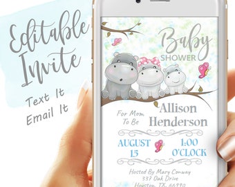 Hippo Baby Shower | Etsy