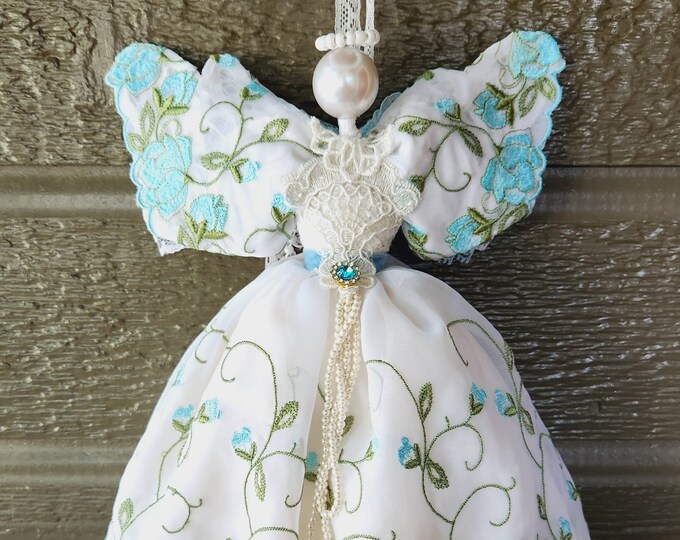 Blue Lace Angel, Christmas Tree Topper, Wall Art Décor or Display ...