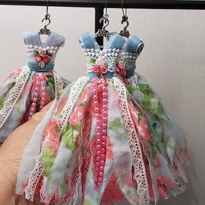 DIY KIT Art Dress Ornament, Tutorial Blue Coral Pink Rag Décor, Adult ...