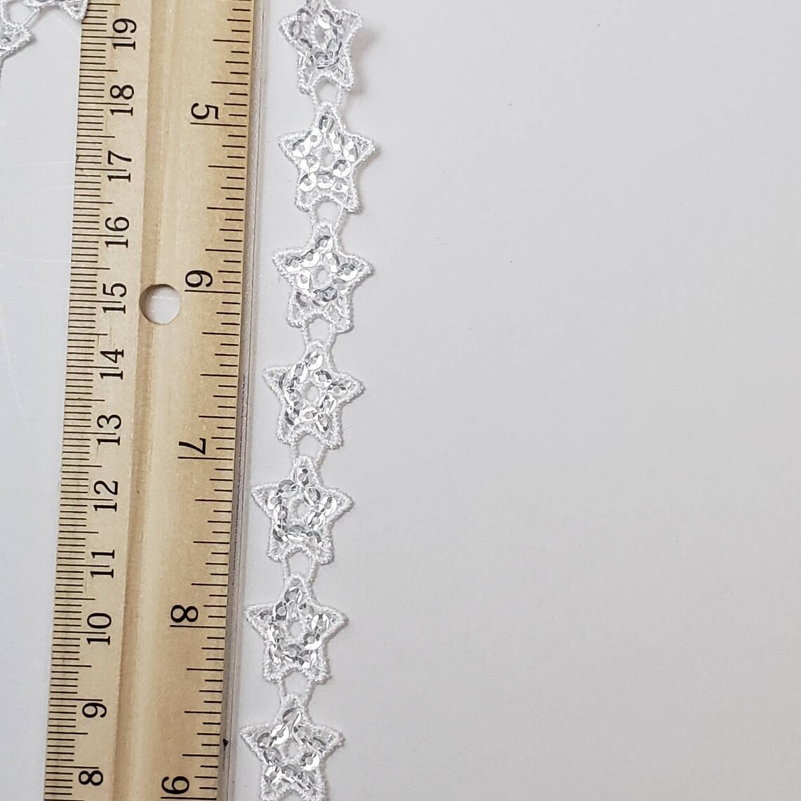 White Star Sequin Lace Mini Star Sparkle Glittery Lace | Etsy