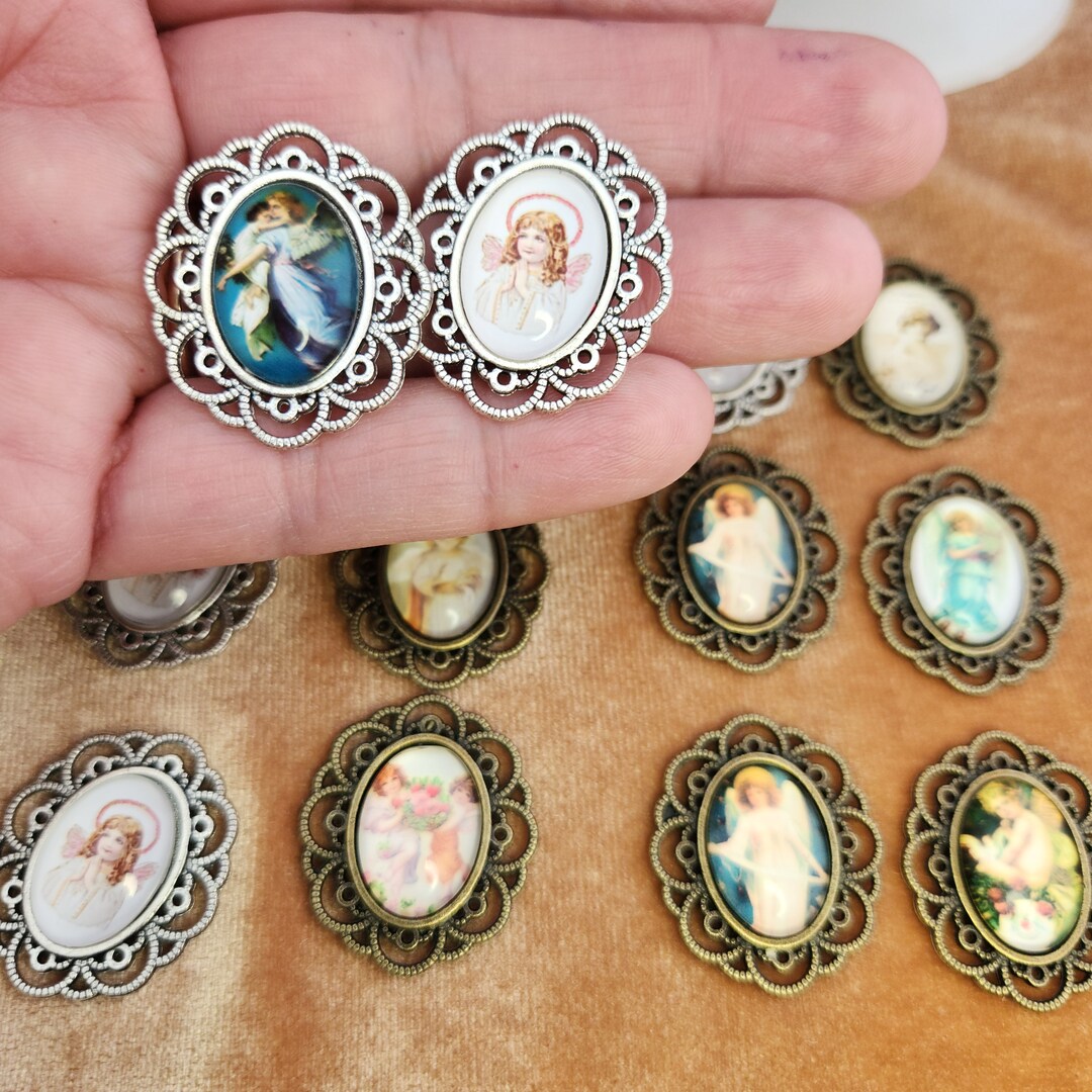 Angel Cameo Set, Craft Embellishment Charm Connecter Jewelry Angel ...