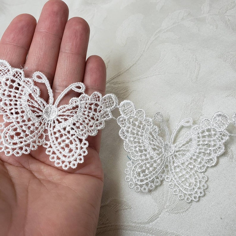 Lace Butterfly Applique White or Gold Fabric Butterfly - Etsy