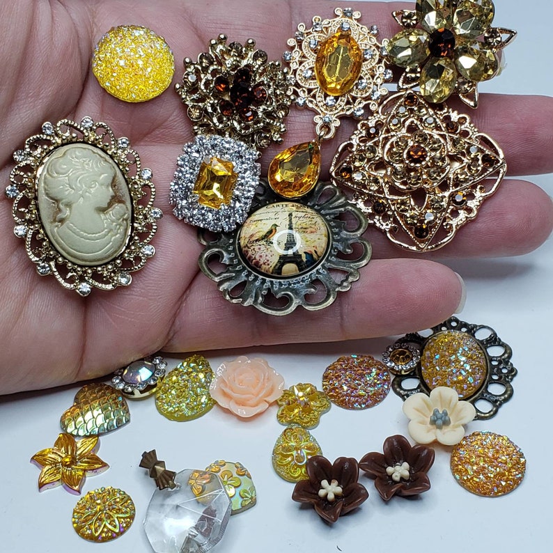 Champagne Gold Embellishments Mixed Lot Over 20 pieces of | Etsy