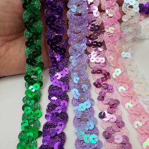 Sequin Gimp Trim, Shiny Sparkle Swirl Lace Embellishment. Garment ...