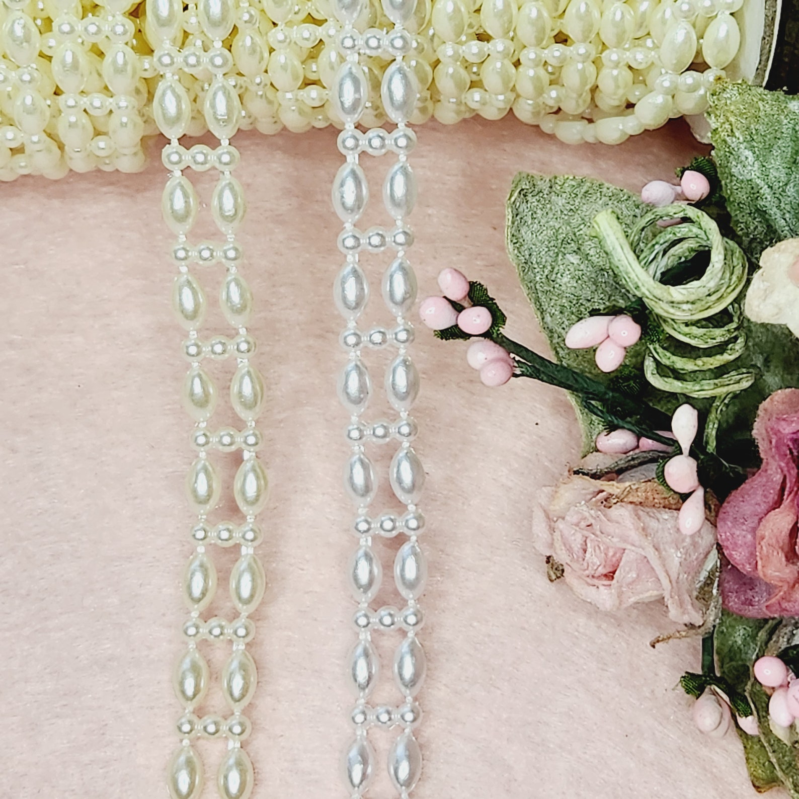 Pearl Trim Strand, Flat Back Bead Embellishment Pearls, Decorative Bead ...