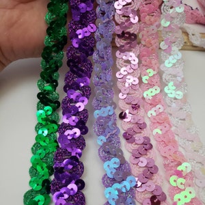 Sequin Gimp Trim, Shiny Sparkle Swirl Lace Embellishment. Garment ...