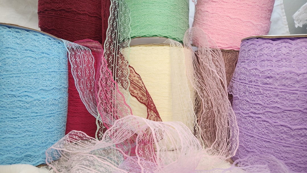 Sheer Net Lace Trim, 2 Yards of Sewing Craft Lace Trim, Dusty Rose ...