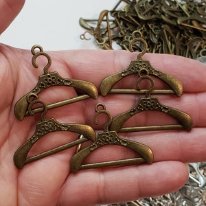 Clothes Hanger Charm, 4 in a Set Silver or Bronze, Miniature Metal ...