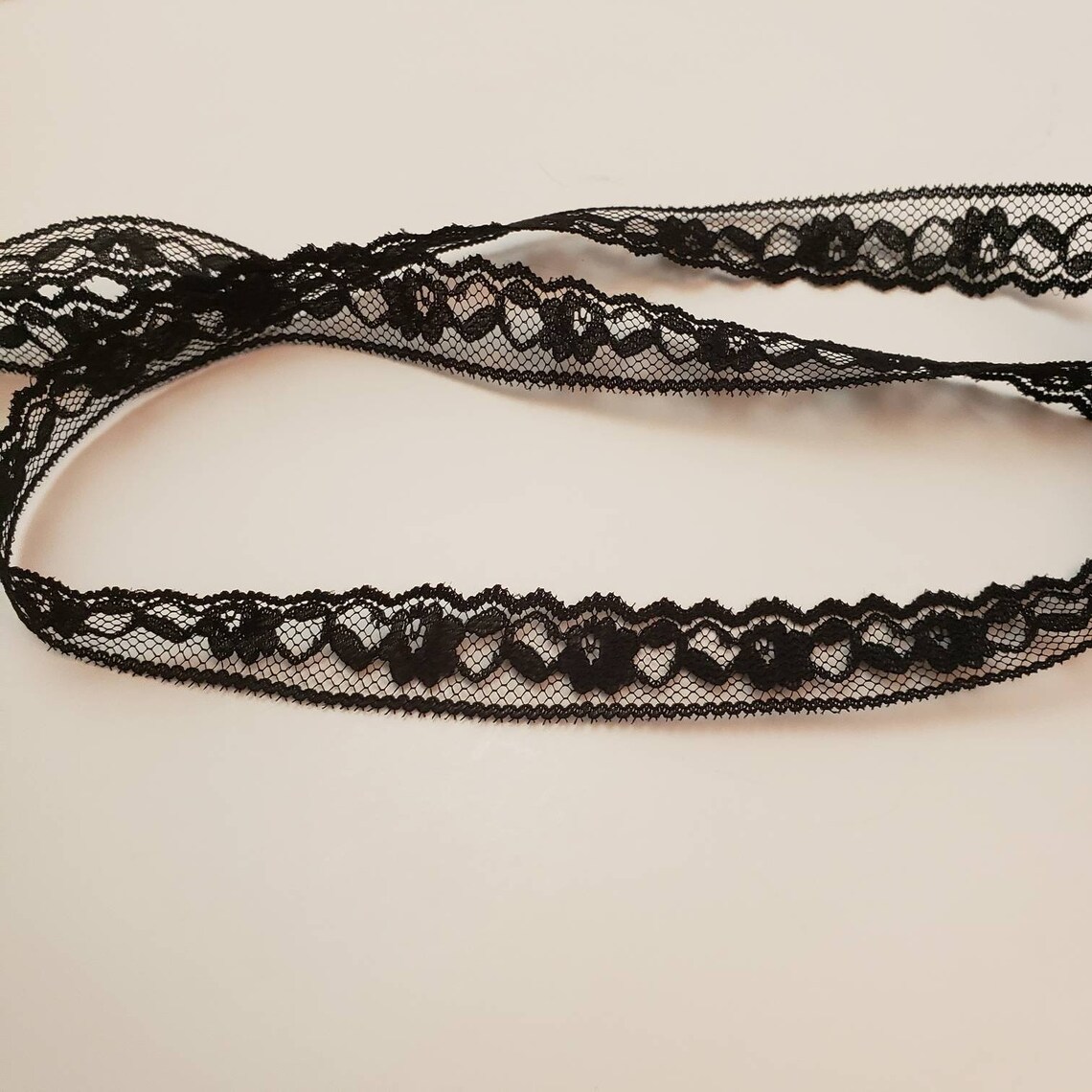 Black Lace Trim 2 Yard Lot of Sheer Flat Lace Great for | Etsy