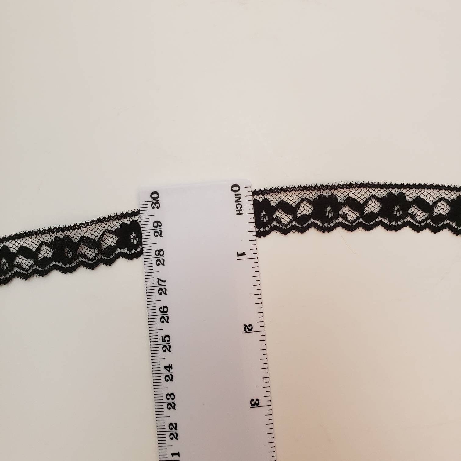 Black Lace Trim, 2 Yard Lot of Sheer Flat Lace, Great for Sewing ...